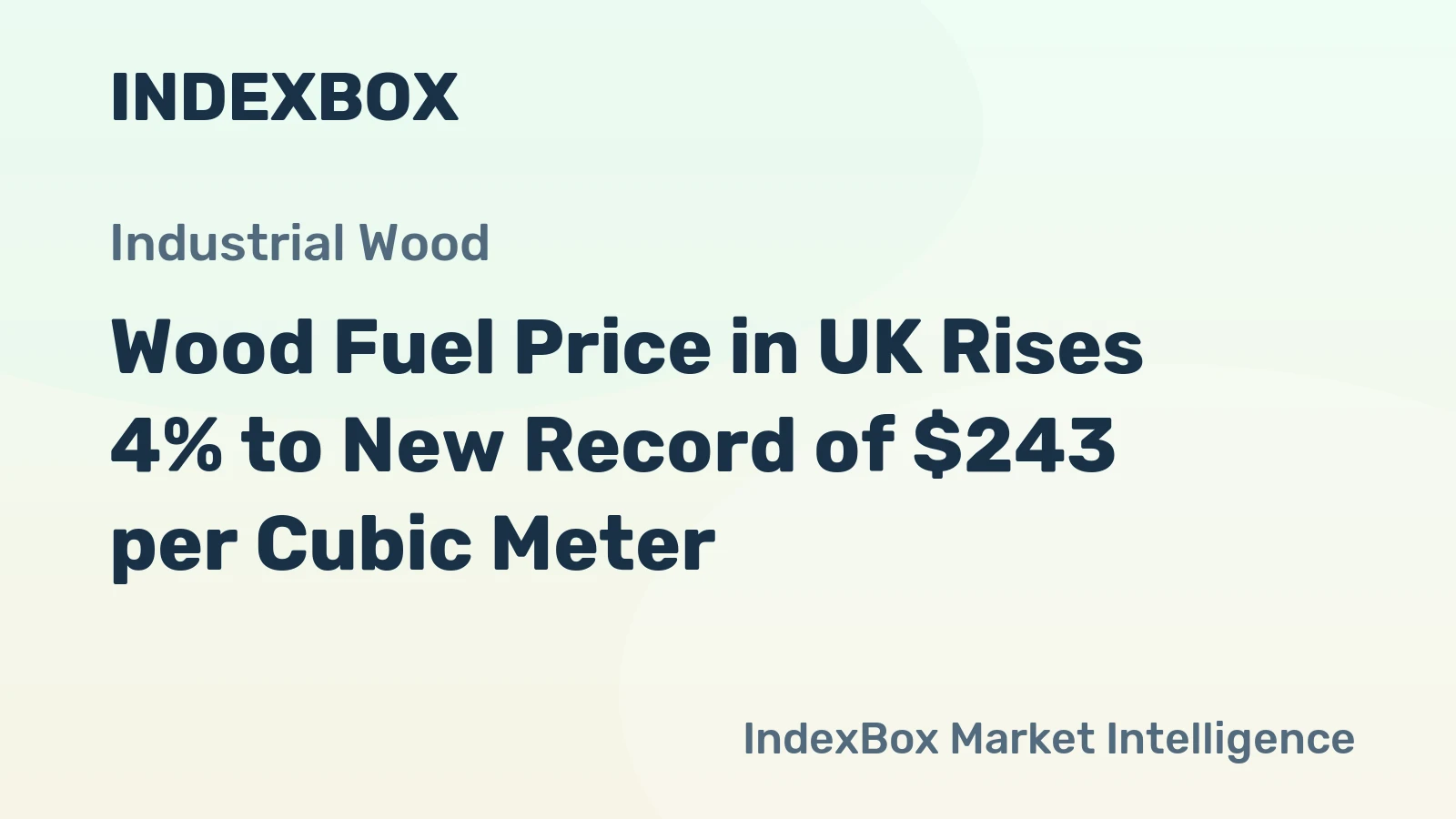 Wood Fuel Price in UK Rises 4% to New Record of $243 per Cubic Meter