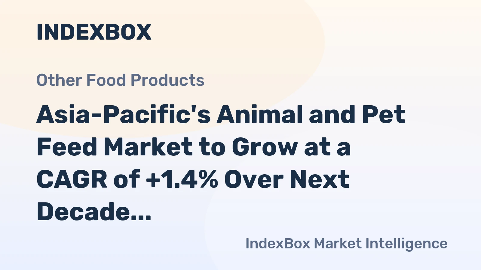 Asia-Pacific's Animal and Pet Feed Market to Grow at a CAGR of +1.4% Over Next Decade, Reaching $649.6B by 2035