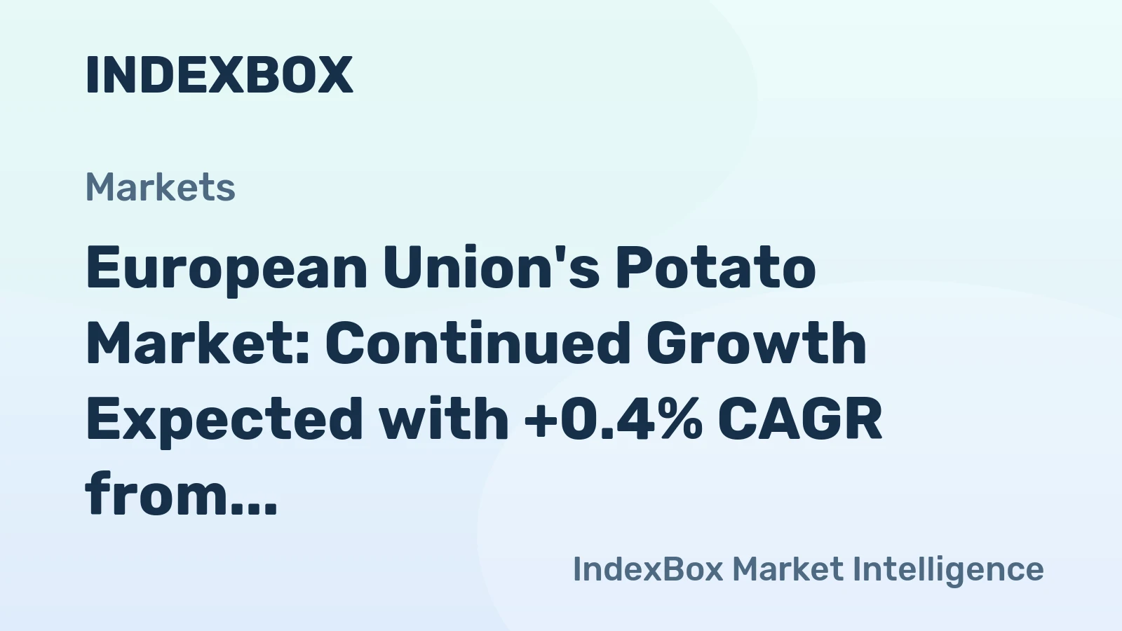 European Union's Potato Market: Continued Growth Expected with +0.4% CAGR from 2024 to 2035