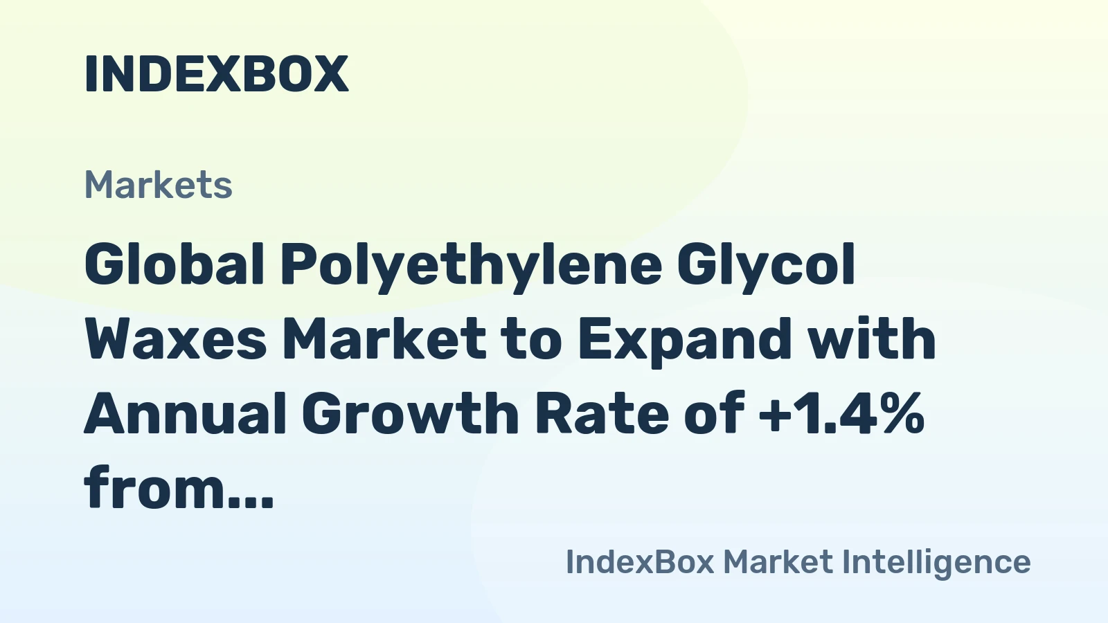Global Polyethylene Glycol Waxes Market to Expand with Annual Growth Rate of +1.4% from 2024 to 2035