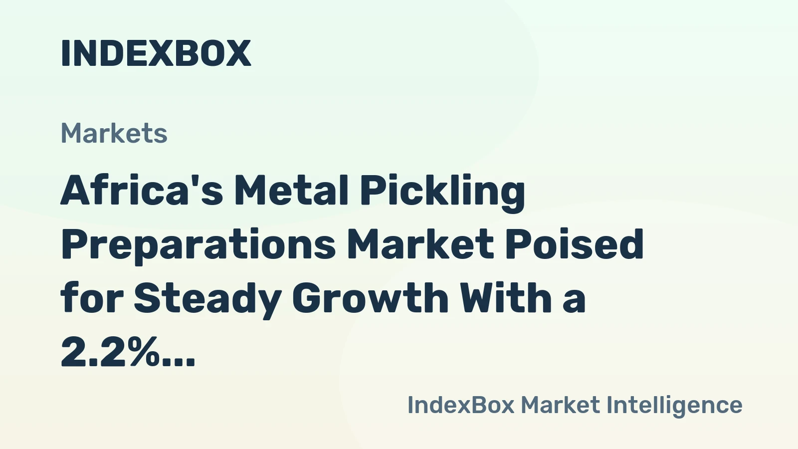 Africa's Metal Pickling Preparations Market Poised for Steady Growth With a 2.2% CAGR in Value Through 2035
