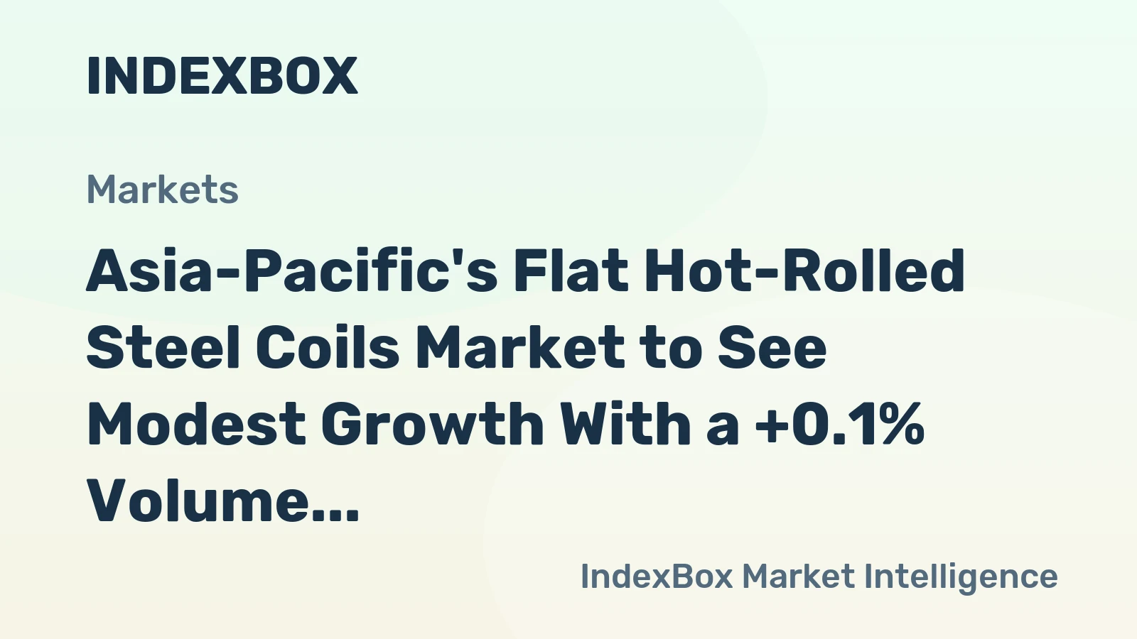 Asia-Pacific's Flat Hot-Rolled Steel Coils Market to See Modest Growth With a +0.1% Volume CAGR Through 2035