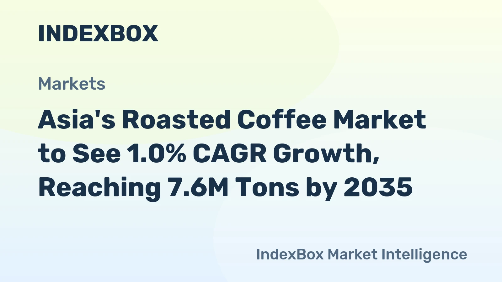 Asia's Roasted Coffee Market to See 1.0% CAGR Growth, Reaching 7.6M Tons by 2035