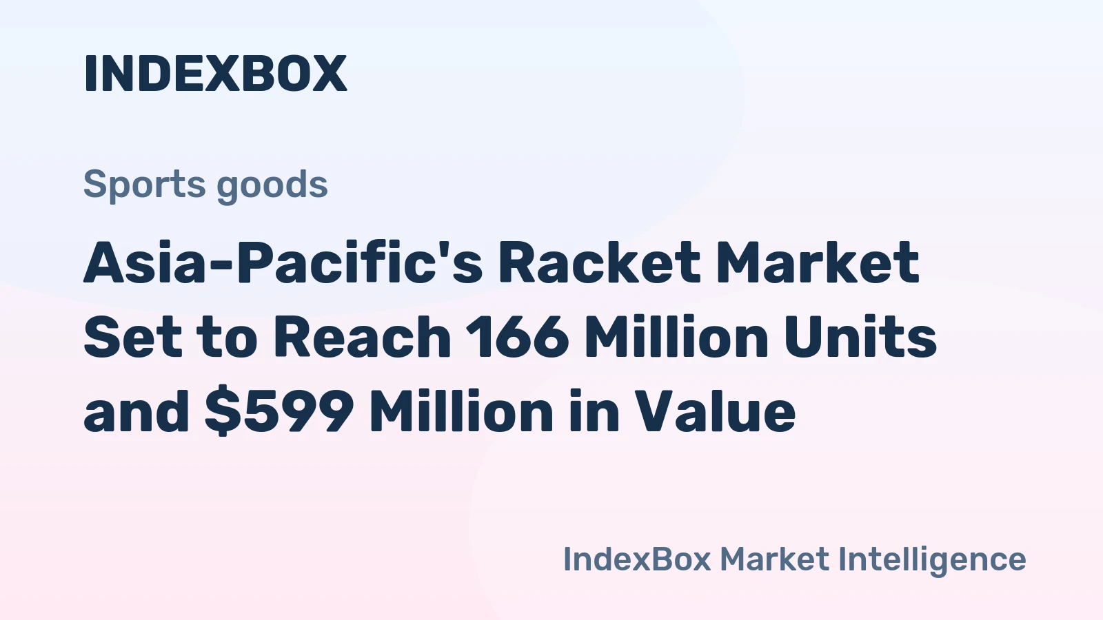 Asia-Pacific's Racket Market Set to Reach 166 Million Units and $599 Million in Value