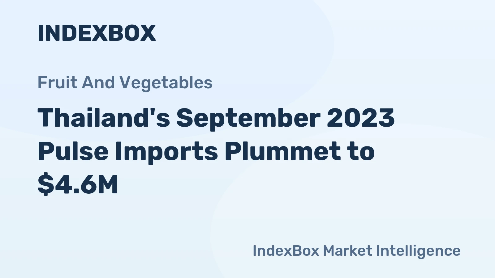 Thailand's September 2023 Pulse Imports Plummet to $4.6M