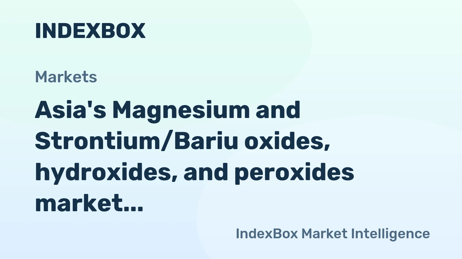 Asia's Magnesium and Strontium/Bariu oxides, hydroxides, and peroxides market projected to grow at 1.2% CAGR through 2035