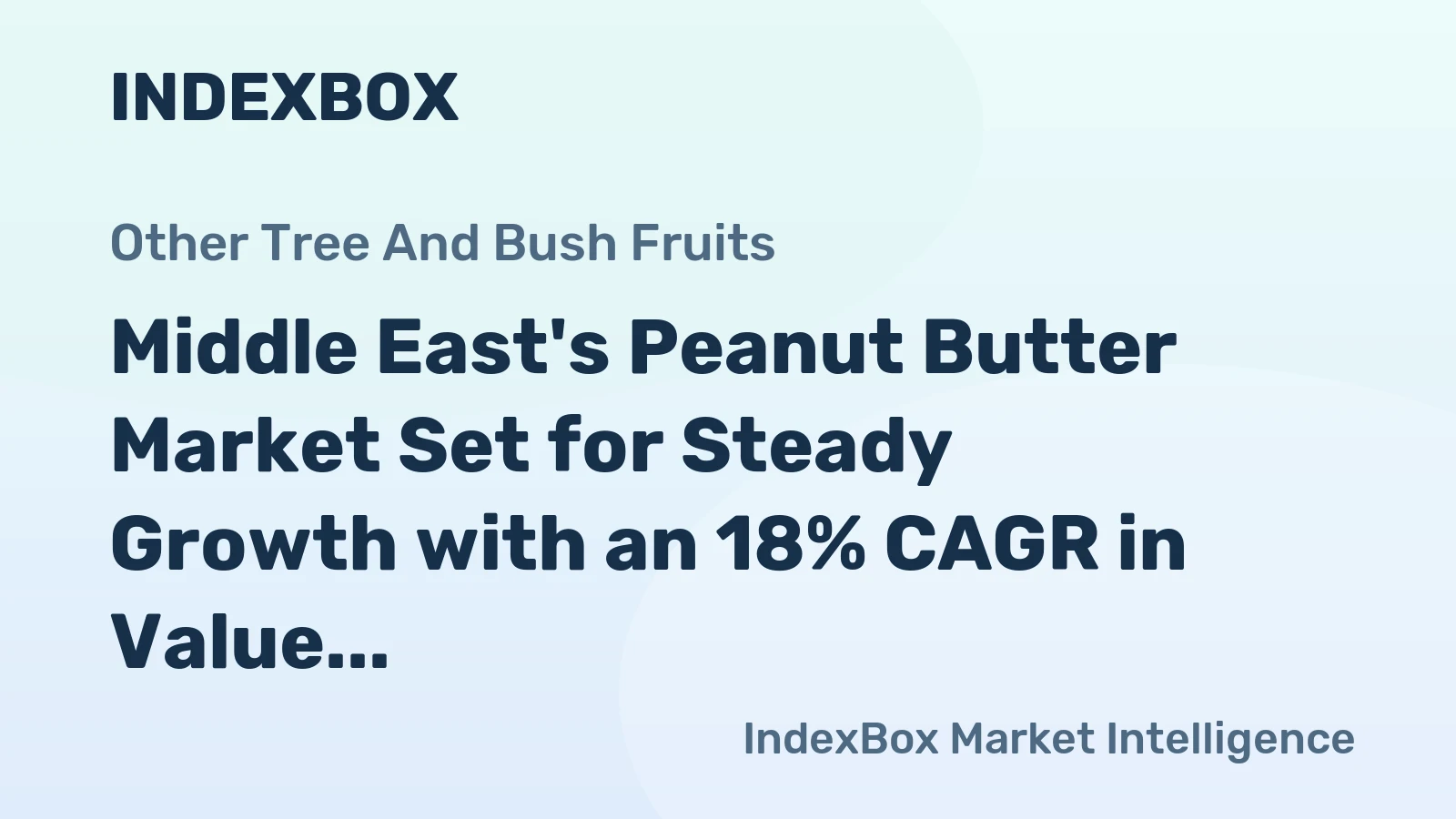 Middle East's Peanut Butter Market Set for Steady Growth with an 18% CAGR in Value Through 2035