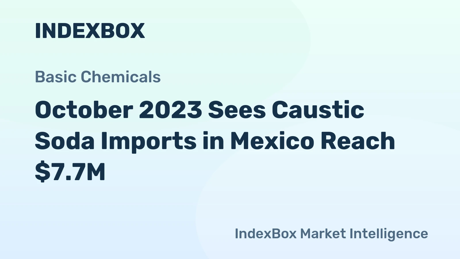 October 2023 Sees Caustic Soda Imports in Mexico Reach $7.7M
