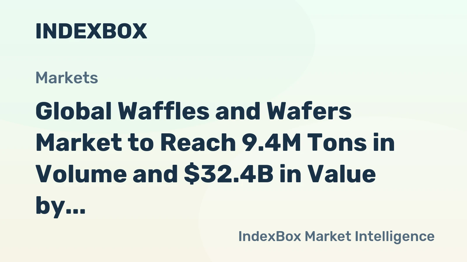 Global Waffles and Wafers Market to Reach 9.4M Tons in Volume and $32.4B in Value by 2035