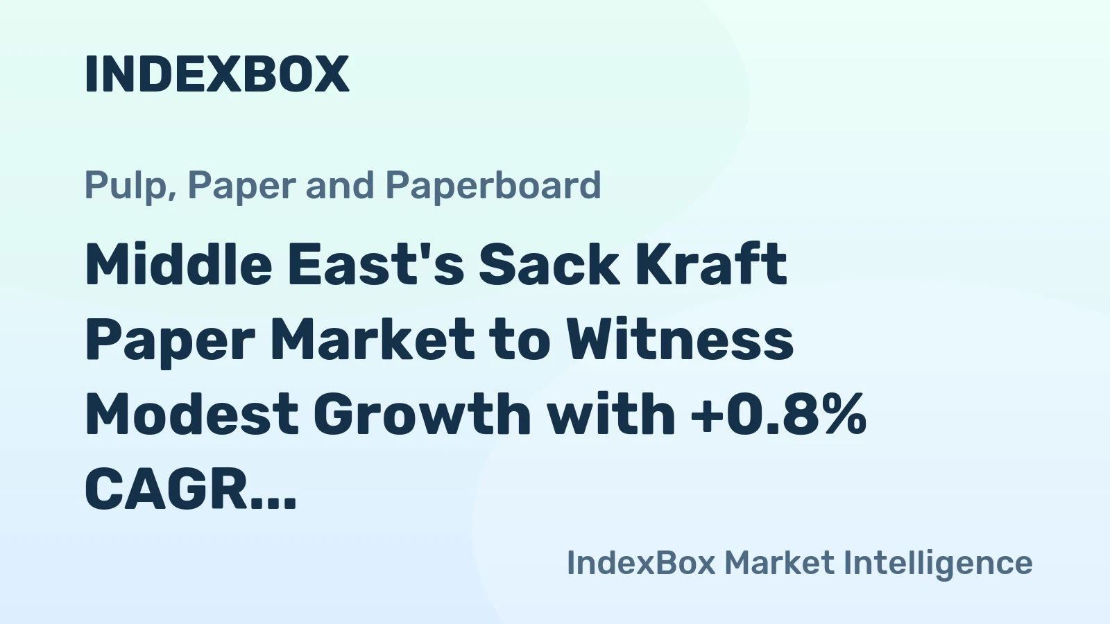 Middle East's Sack Kraft Paper Market to Witness Modest Growth with +0.8% CAGR over Next Decade
