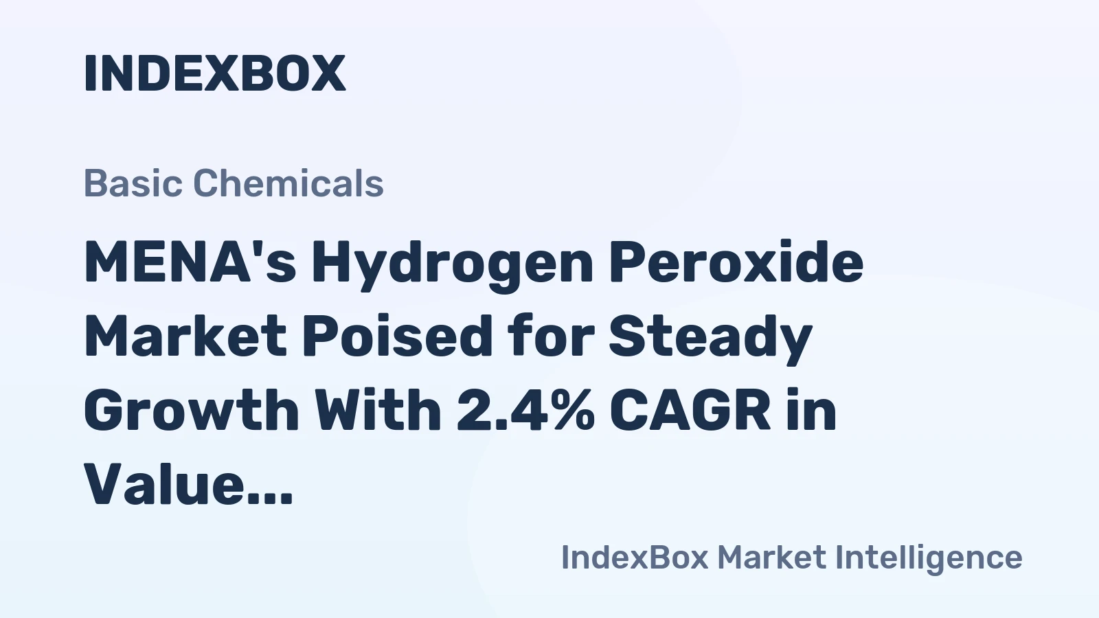 MENA's Hydrogen Peroxide Market Poised for Steady Growth With 2.4% CAGR in Value Through 2035