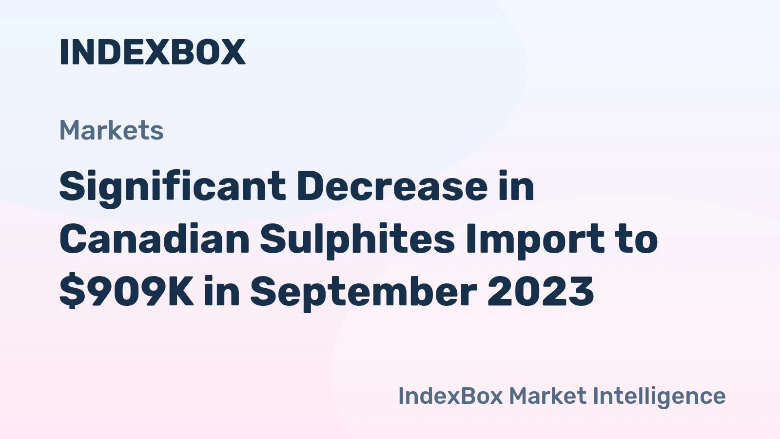 Significant Decrease in Canadian Sulphites Import to $909K in September 2023