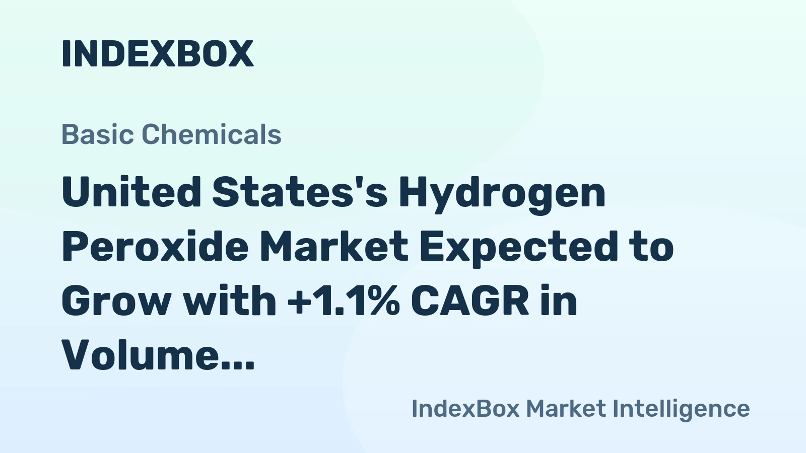 United States's Hydrogen Peroxide Market Expected to Grow with +1.1% CAGR in Volume and +2.6% CAGR in Value from 2024 to 2035