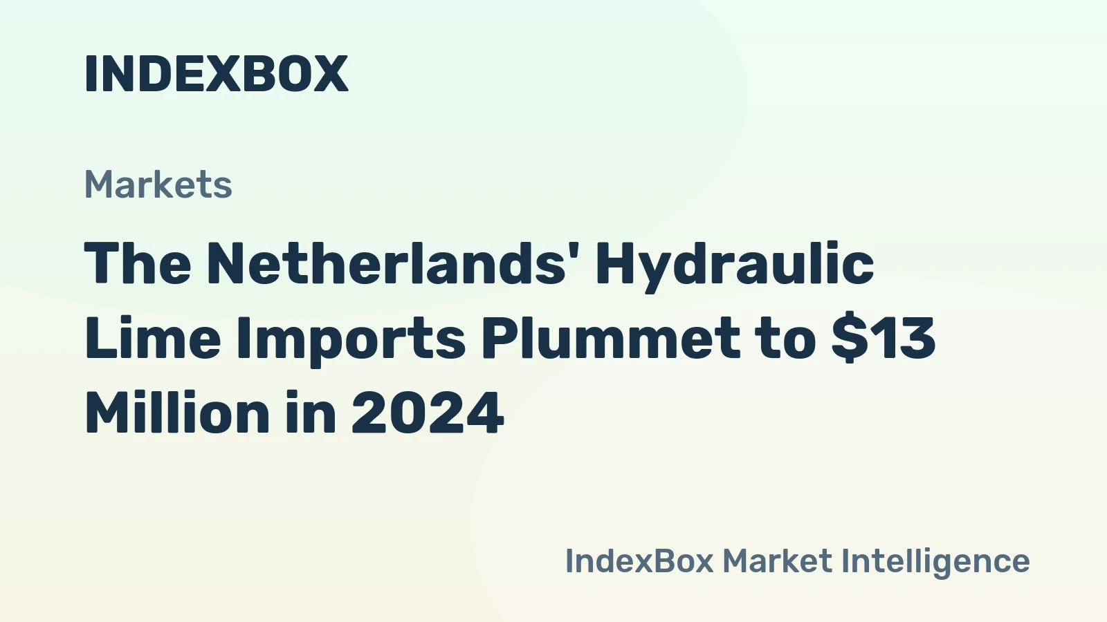 The Netherlands' Hydraulic Lime Imports Plummet to $13 Million in 2024