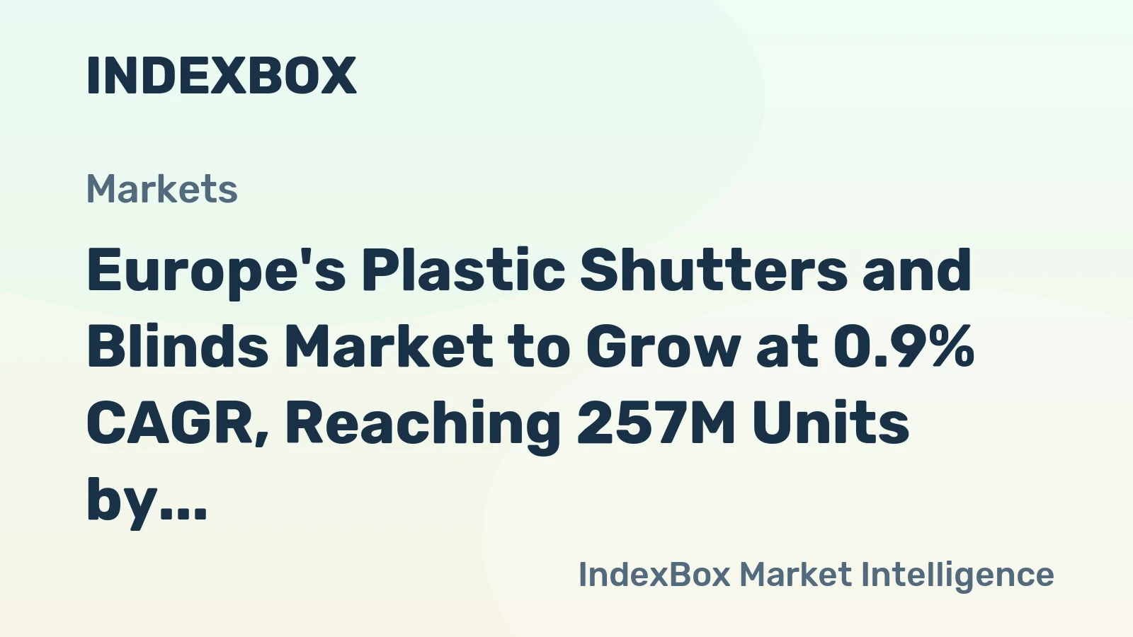 Europe's Plastic Shutters and Blinds Market to Grow at 0.9% CAGR, Reaching 257M Units by 2035