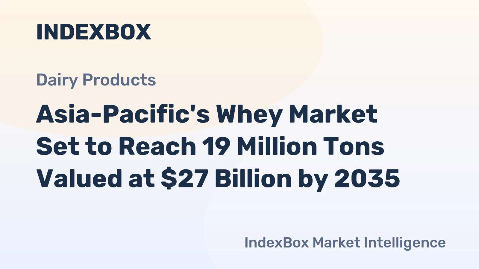 Asia-Pacific's Whey Market Set to Reach 19 Million Tons Valued at $27 Billion by 2035