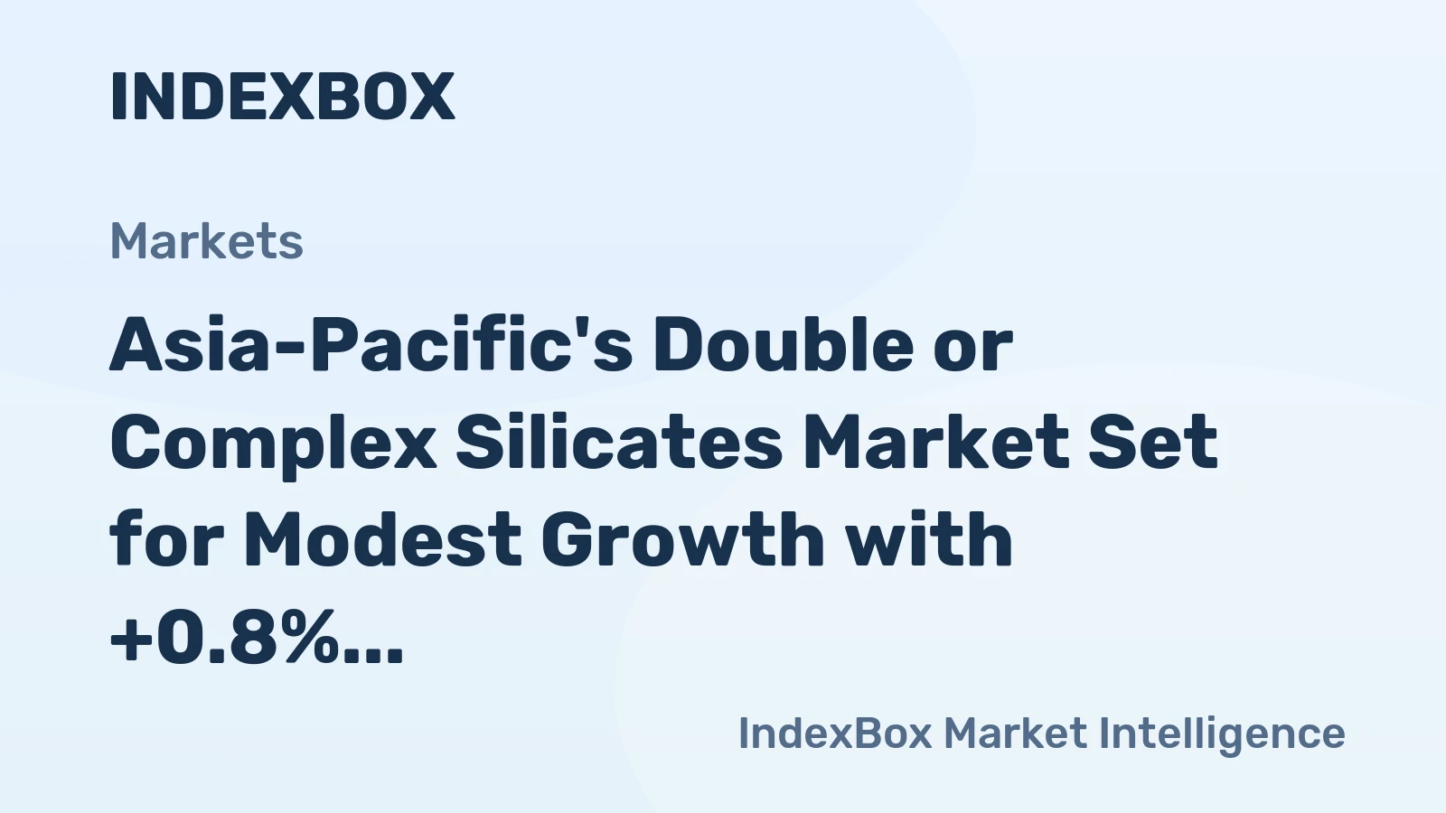Asia-Pacific's Double or Complex Silicates Market Set for Modest Growth with +0.8% CAGR Through 2035