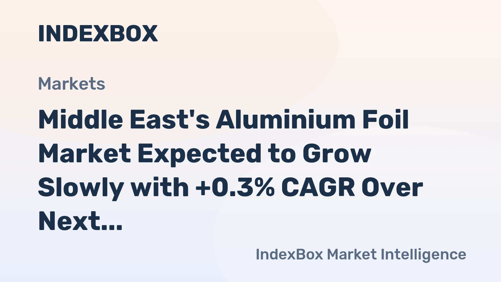 Middle East's Aluminium Foil Market Expected to Grow Slowly with +0.3% CAGR Over Next Decade
