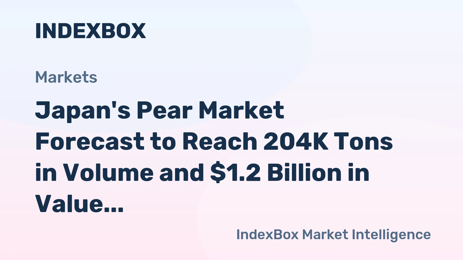 Japan's Pear Market Forecast to Reach 204K Tons in Volume and $1.2 Billion in Value by 2035