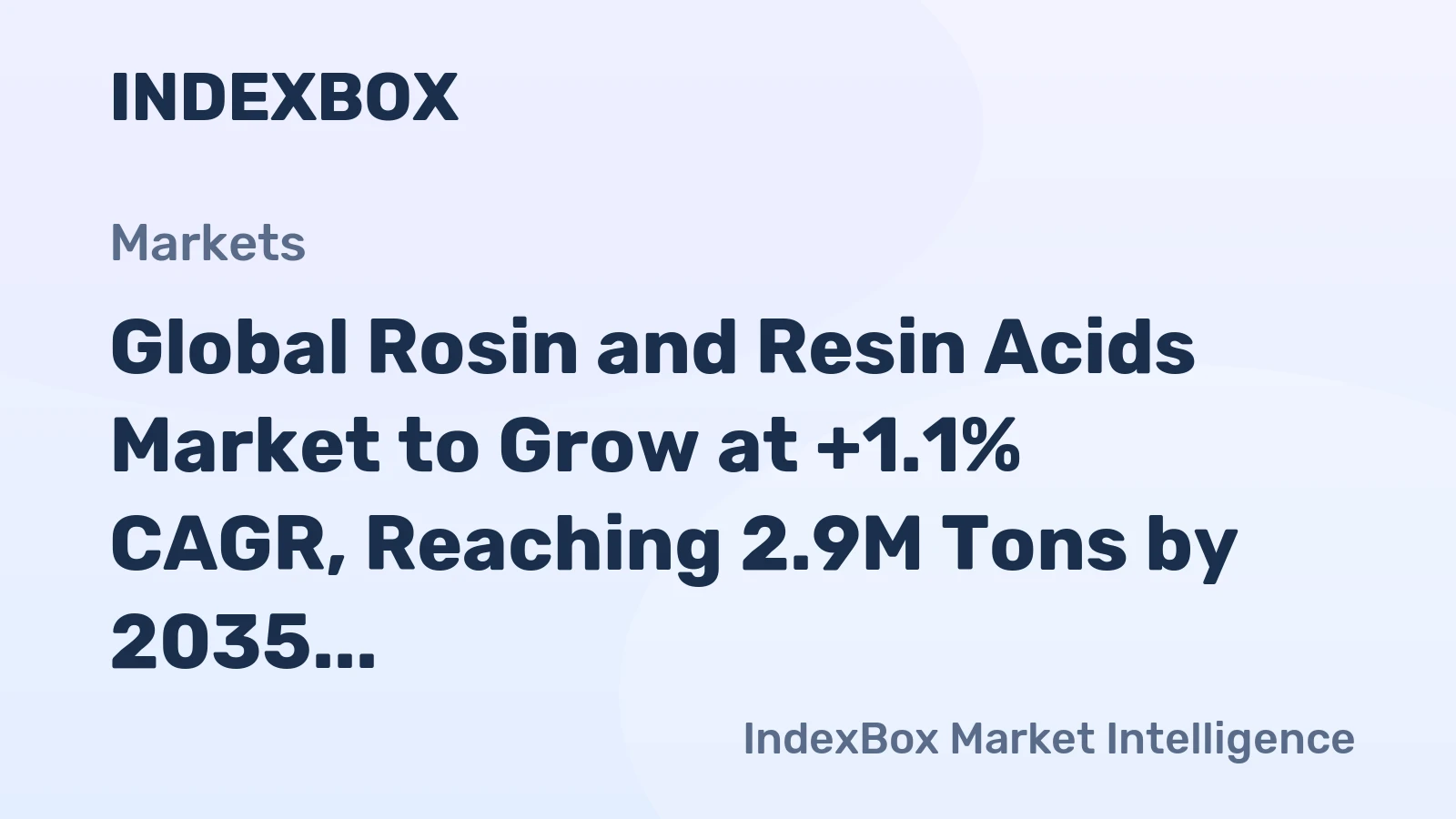 Global Rosin and Resin Acids Market to Grow at +1.1% CAGR, Reaching 2.9M Tons by 2035