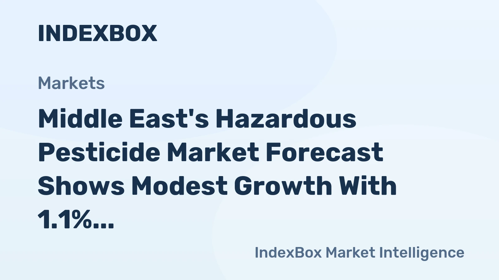 Middle East's Hazardous Pesticide Market Forecast Shows Modest Growth With 1.1% CAGR