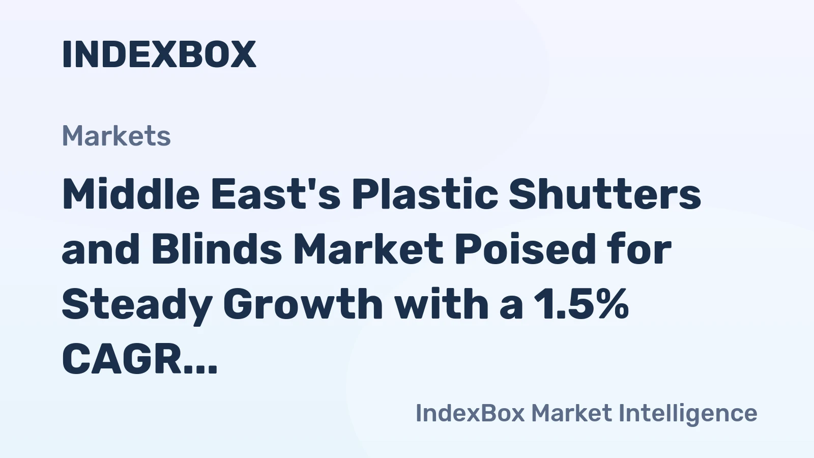 Middle East's Plastic Shutters and Blinds Market Poised for Steady Growth with a 1.5% CAGR Through 2035