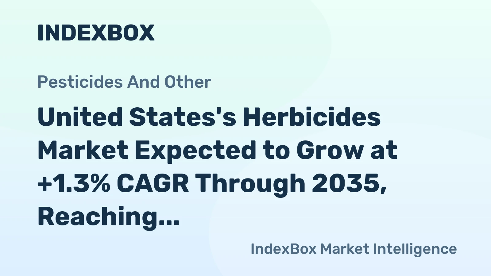 United States's Herbicides Market Expected to Grow at +1.3% CAGR Through 2035, Reaching $7.3B