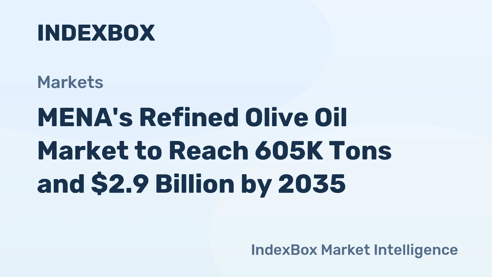 MENA's Refined Olive Oil Market to Reach 605K Tons and $2.9 Billion by 2035