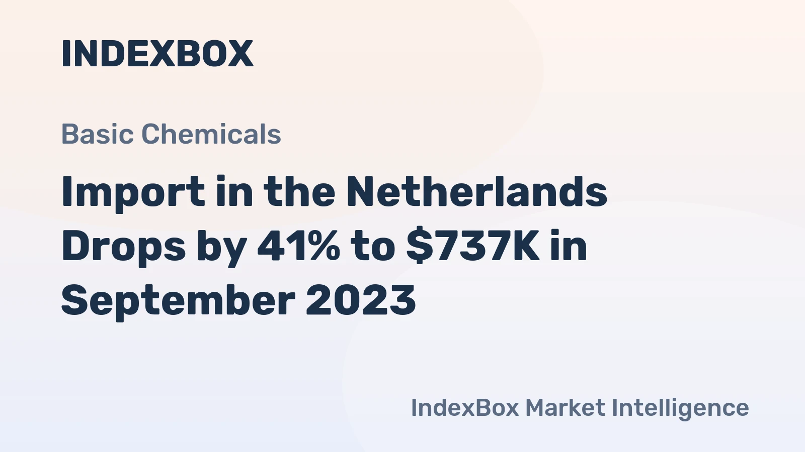 Import in the Netherlands Drops by 41% to $737K in September 2023
