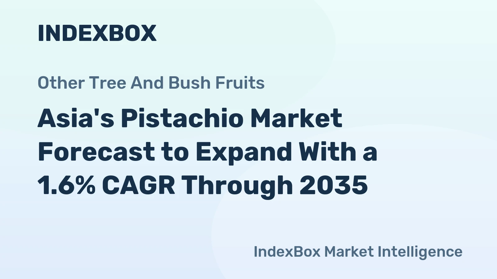 Asia's Pistachio Market Forecast to Expand With a 1.6% CAGR Through 2035