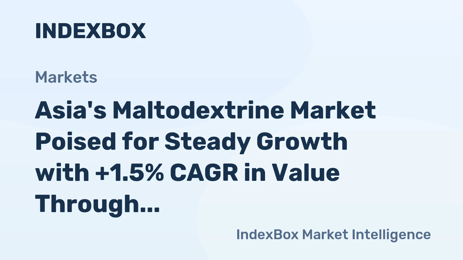 Asia's Maltodextrine Market Poised for Steady Growth with +1.5% CAGR in Value Through 2035