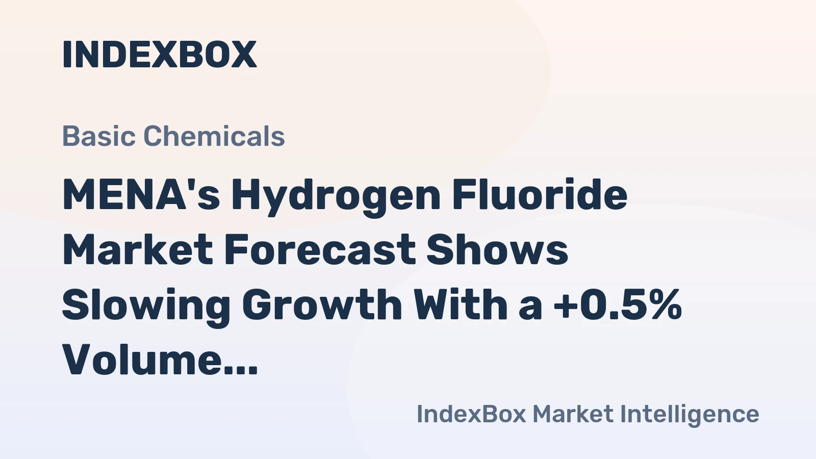 MENA's Hydrogen Fluoride Market Forecast Shows Slowing Growth With a +0.5% Volume CAGR Through 2035