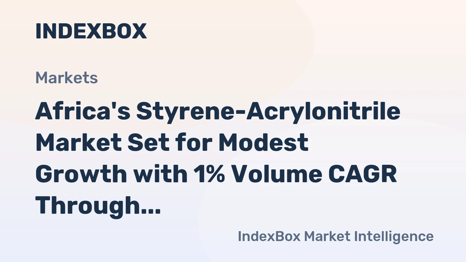Africa's Styrene-Acrylonitrile Market Set for Modest Growth with 1% Volume CAGR Through 2035