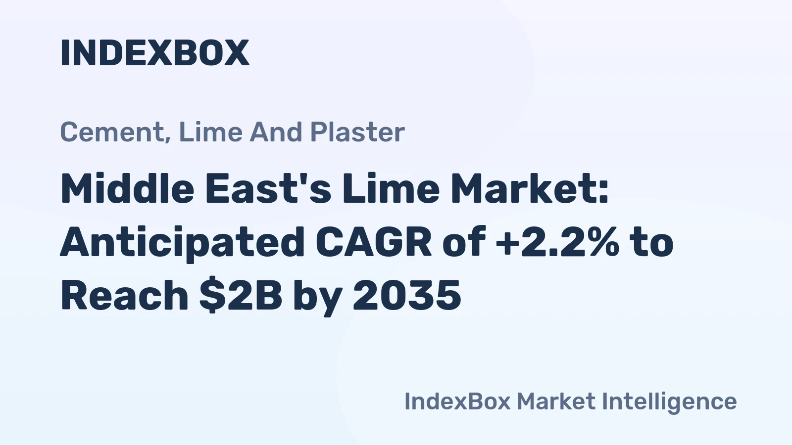 Middle East's Lime Market: Anticipated CAGR of +2.2% to Reach $2B by 2035