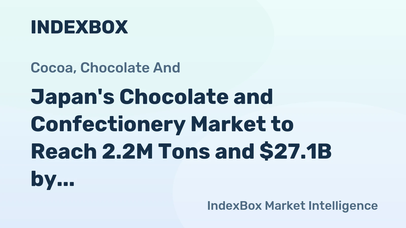 Japan's Chocolate and Confectionery Market to Reach 2.2M Tons and $27.1B by 2035