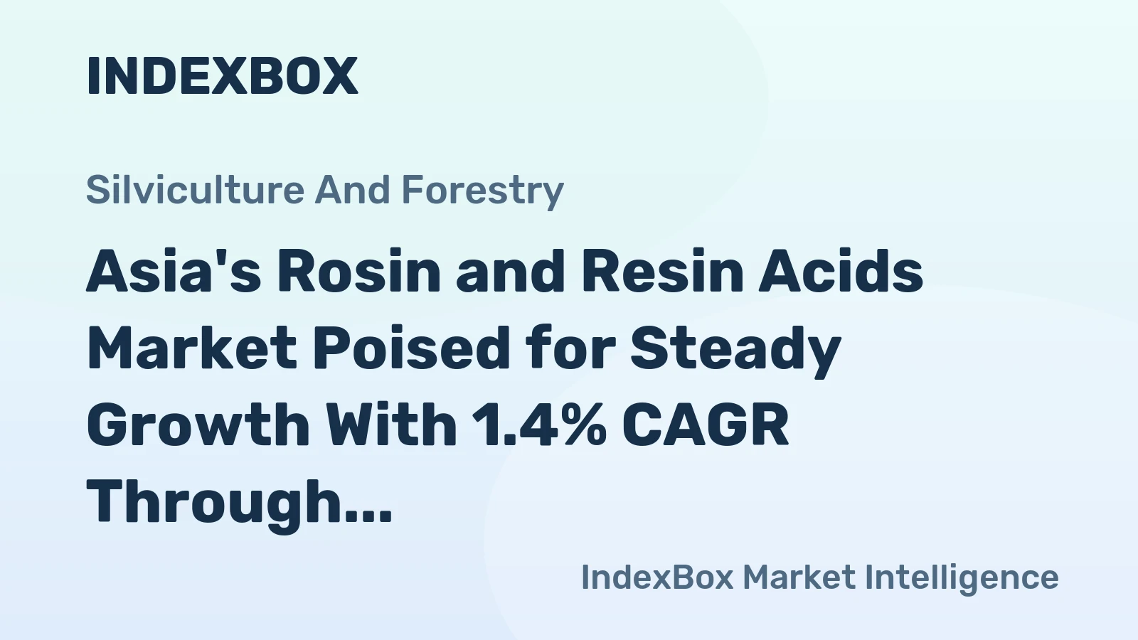 Asia's Rosin and Resin Acids Market Poised for Steady Growth With 1.4% CAGR Through 2035