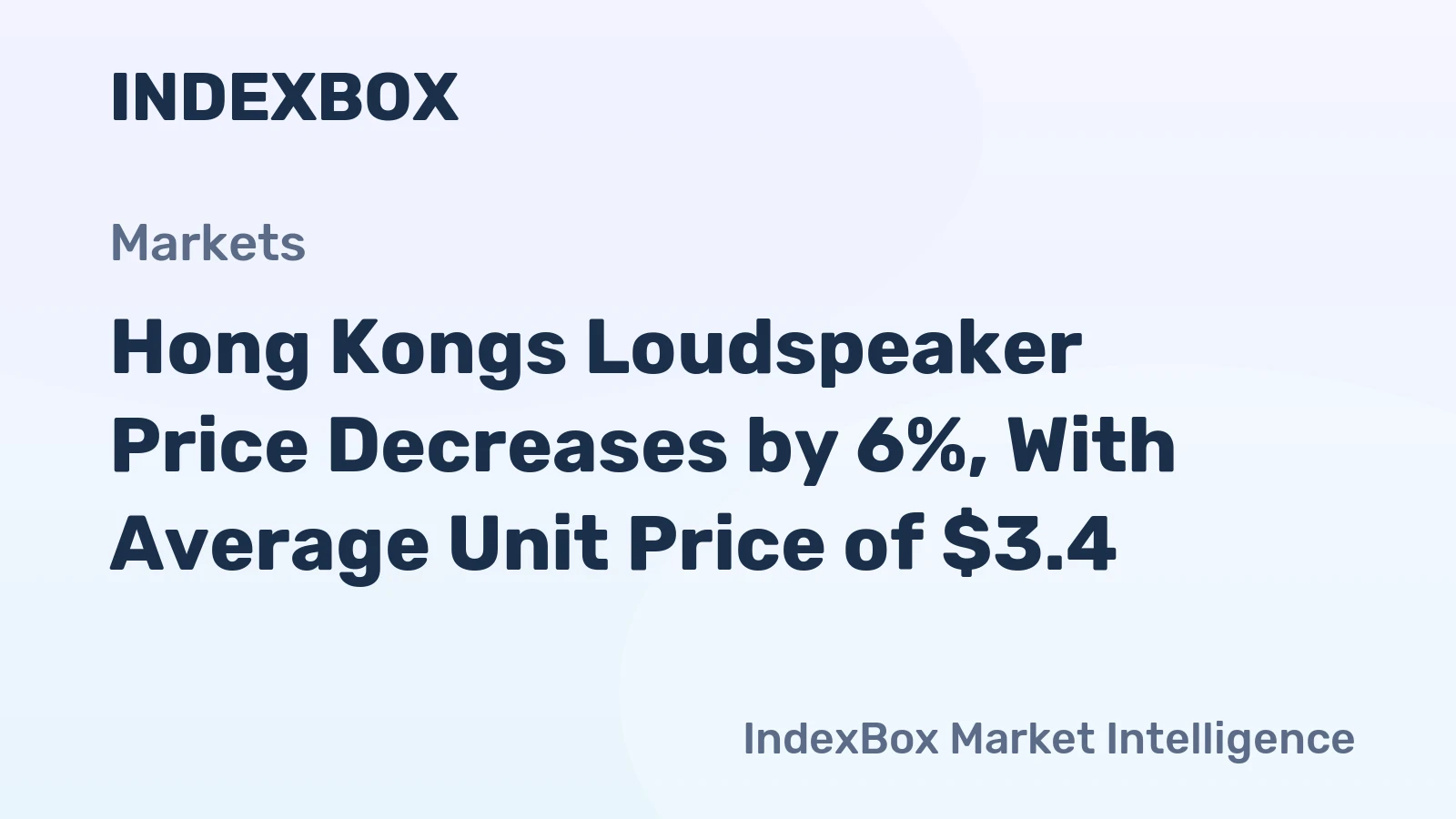 Hong Kongs Loudspeaker Price Decreases by 6%, With Average Unit Price of $3.4