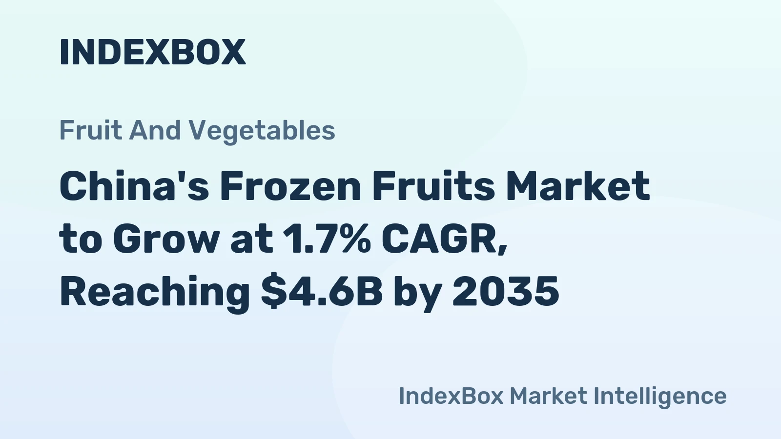China's Frozen Fruits Market to Grow at 1.7% CAGR, Reaching $4.6B by 2035
