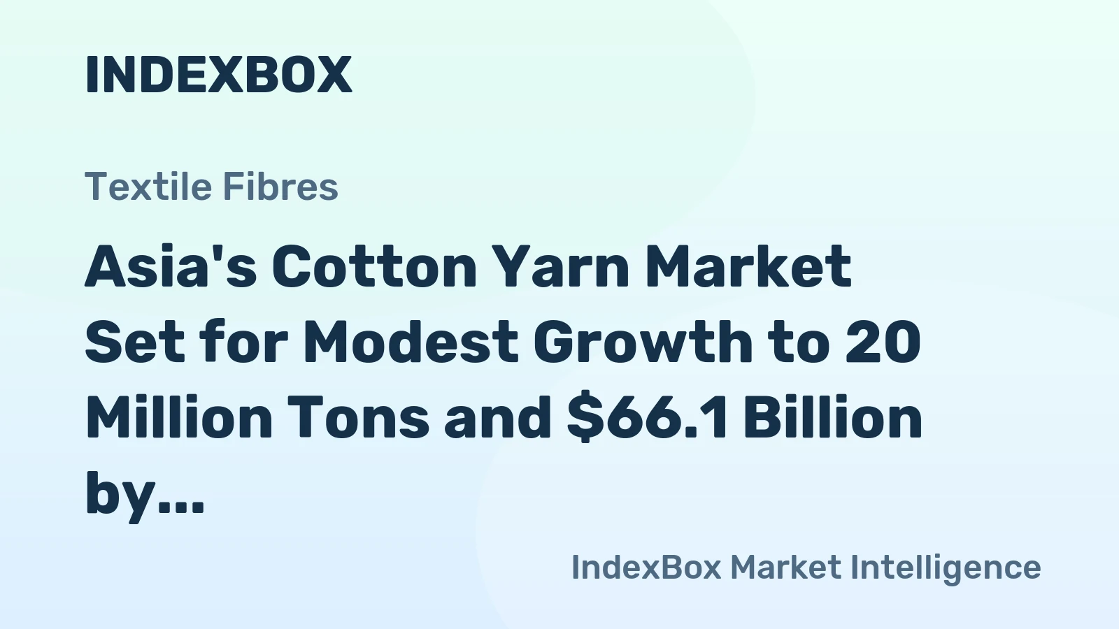 Asia's Cotton Yarn Market Set for Modest Growth to 20 Million Tons and $66.1 Billion by 2035
