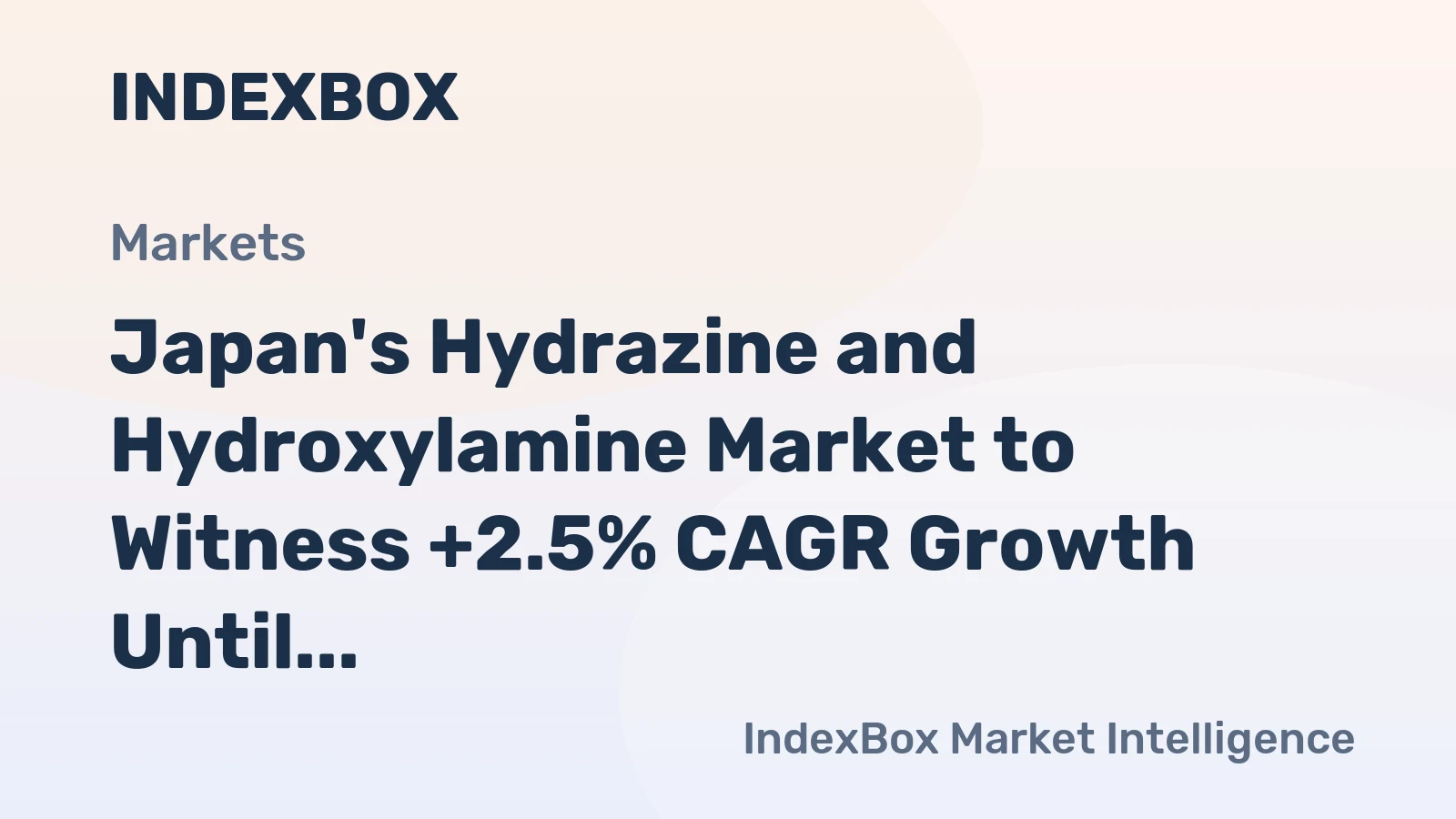 Japan's Hydrazine and Hydroxylamine Market to Witness +2.5% CAGR Growth Until 2035