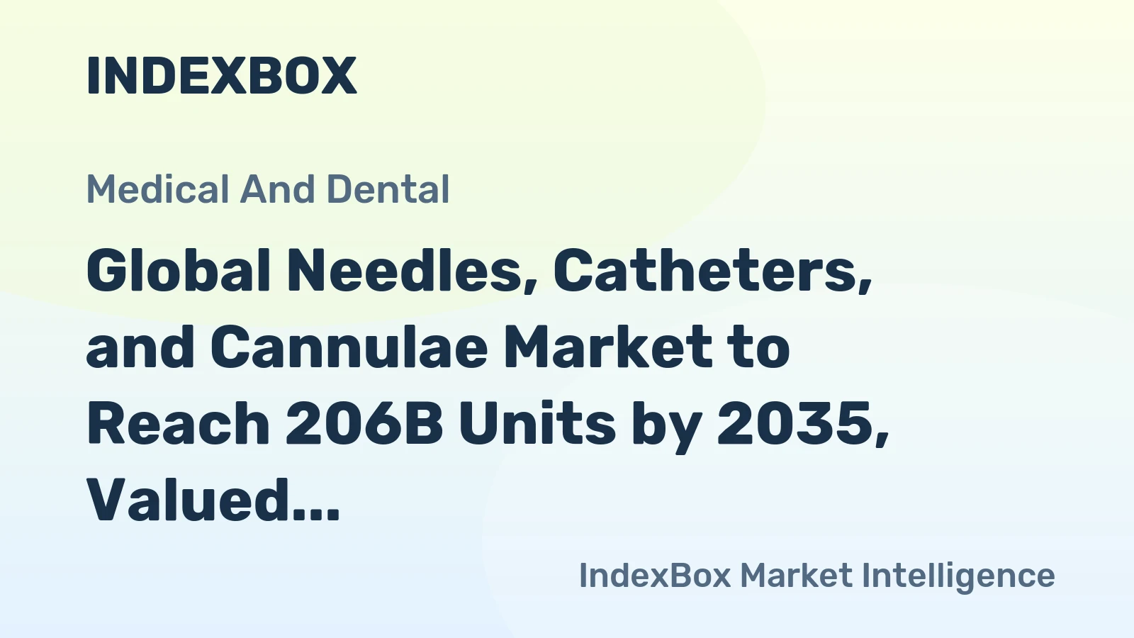 Global Needles, Catheters, and Cannulae Market to Reach 206B Units by 2035, Valued at $86.7B