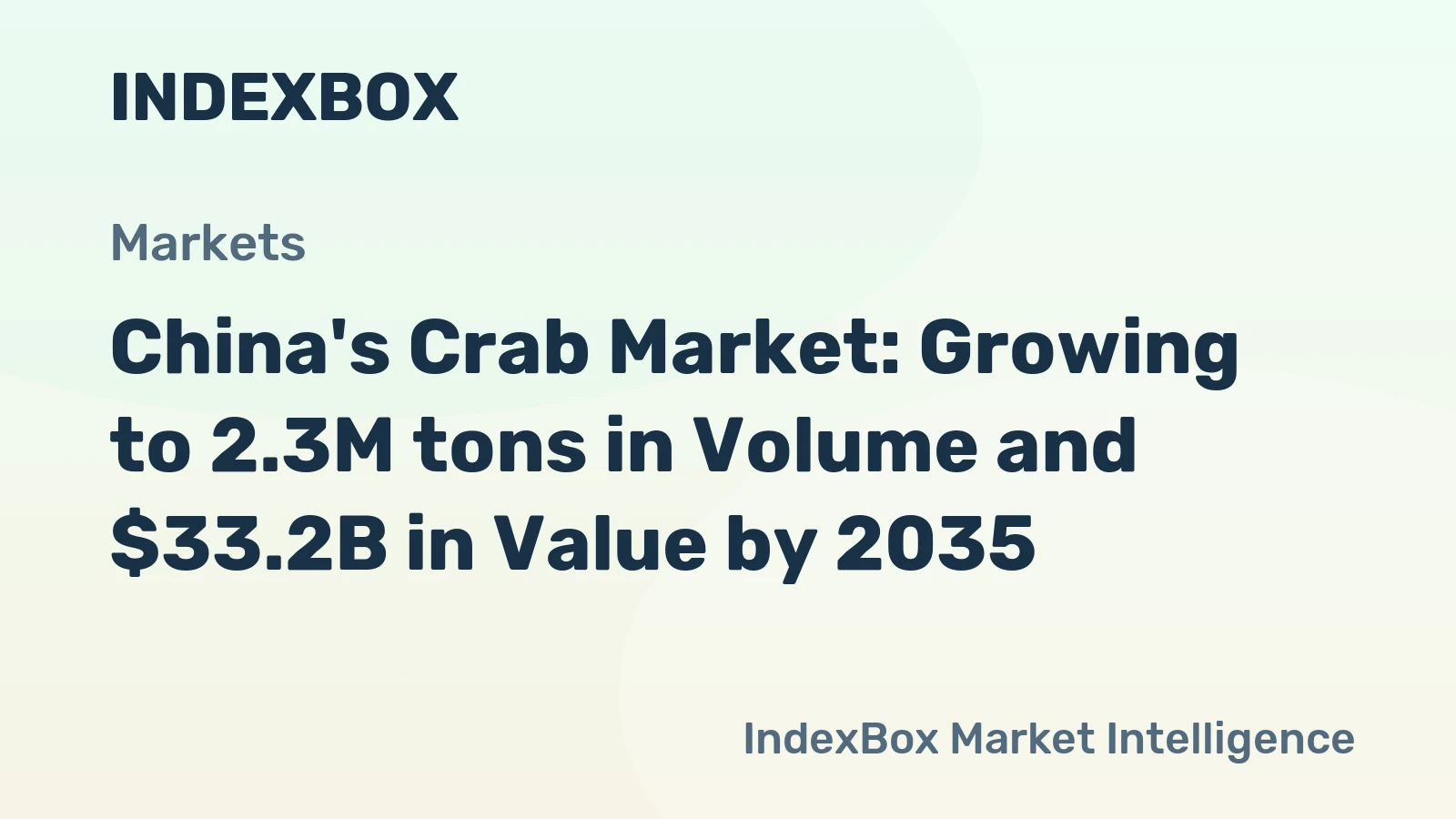 China's Crab Market: Growing to 2.3M tons in Volume and $33.2B in Value by 2035
