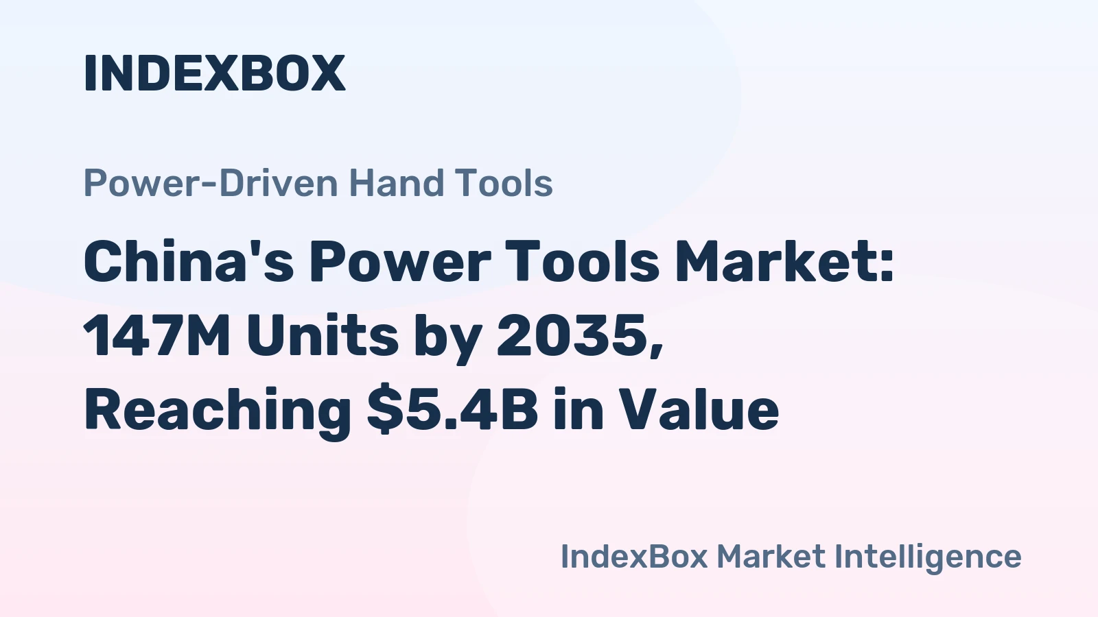 China's Power Tools Market: 147M Units by 2035, Reaching $5.4B in Value
