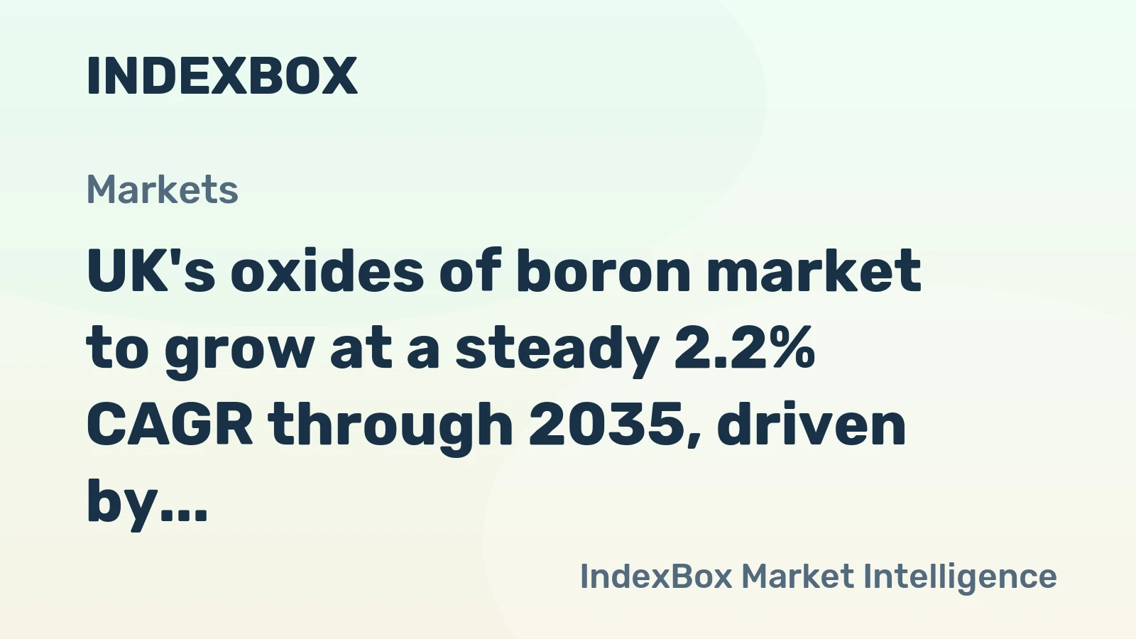 UK's oxides of boron market to grow at a steady 2.2% CAGR through 2035, driven by rising demand, reaching a projected value of $14M.