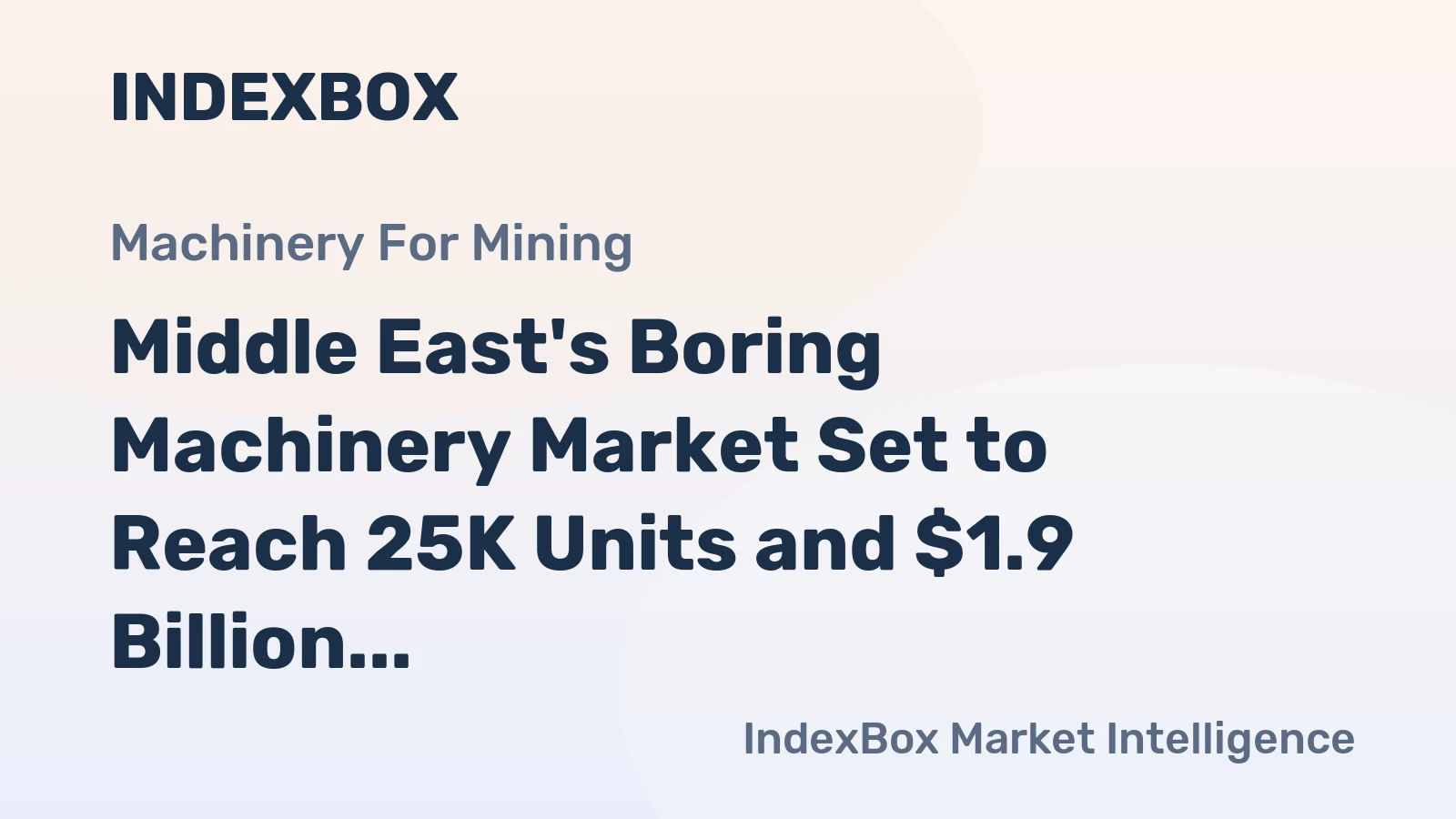 Middle East's Boring Machinery Market Set to Reach 25K Units and $1.9 Billion by 2035