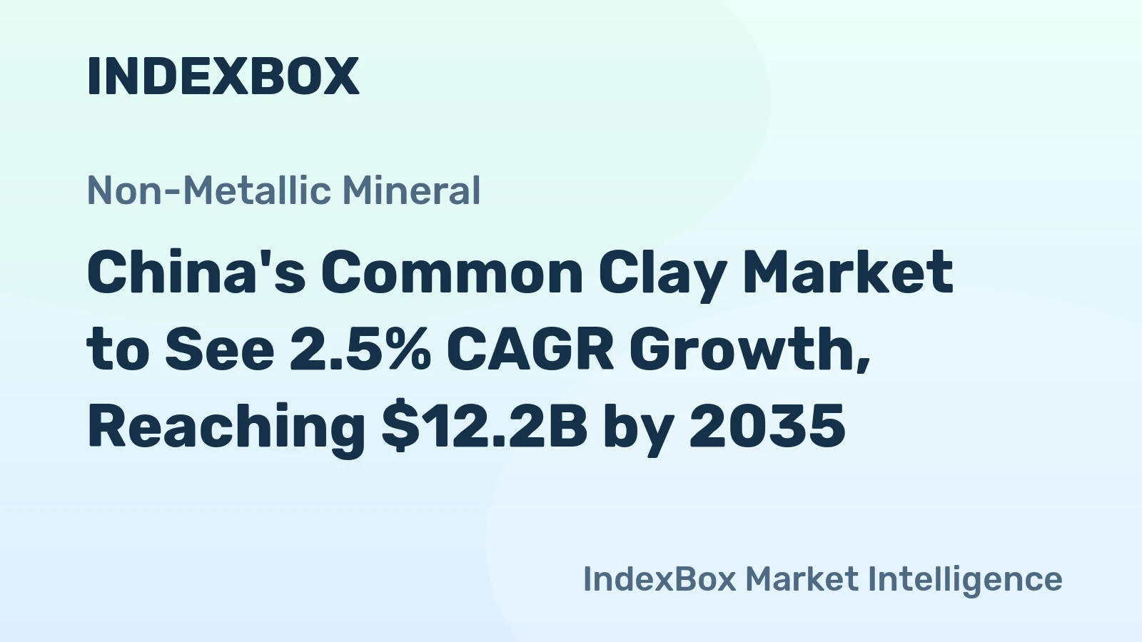 China's Common Clay Market to See 2.5% CAGR Growth, Reaching $12.2B by 2035