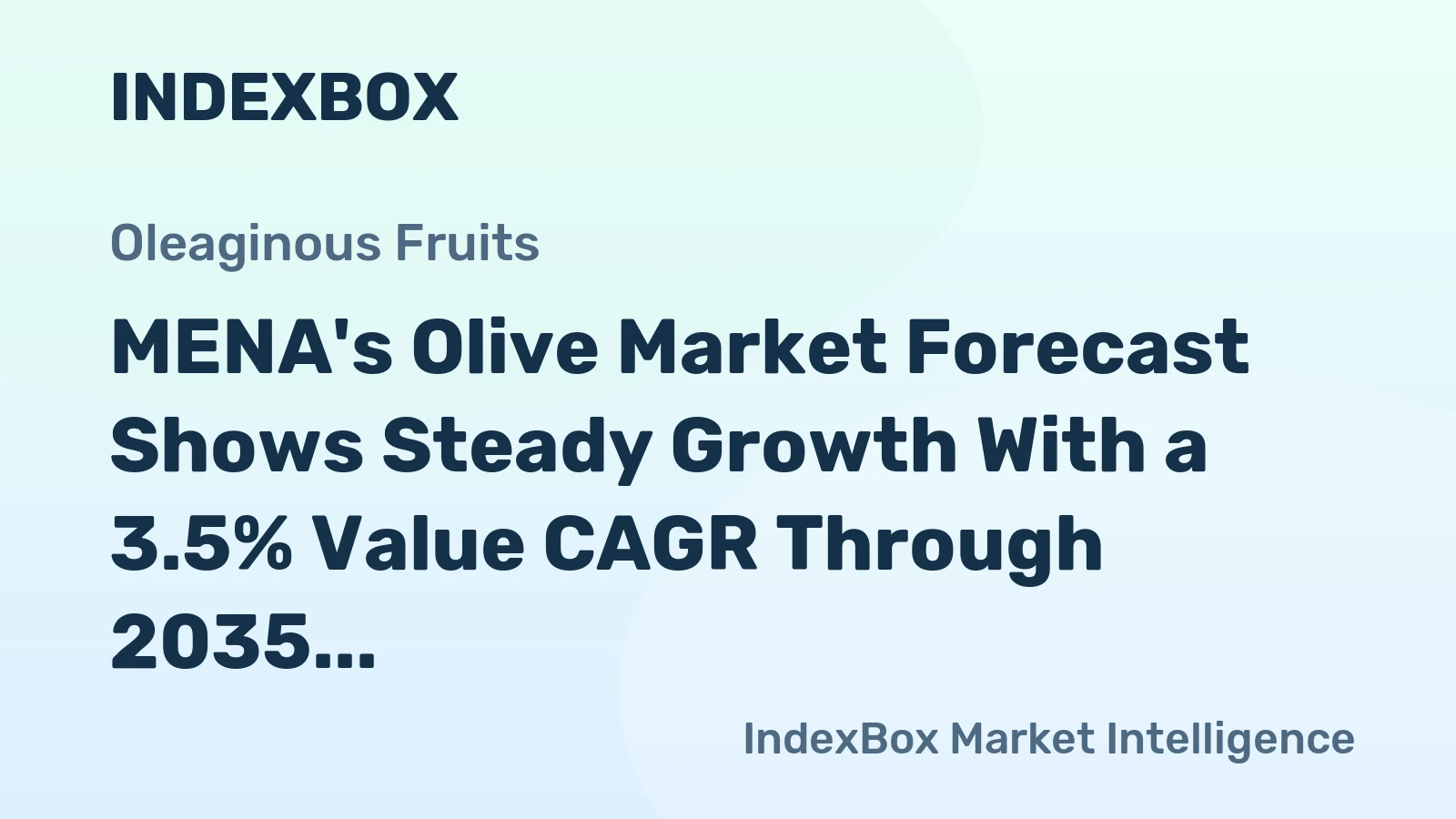 MENA's Olive Market Forecast Shows Steady Growth With a 3.5% Value CAGR Through 2035