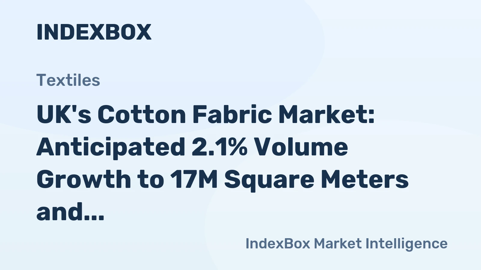UK's Cotton Fabric Market: Anticipated 2.1% Volume Growth to 17M Square Meters and 2.3% Value Growth to $209M by 2035
