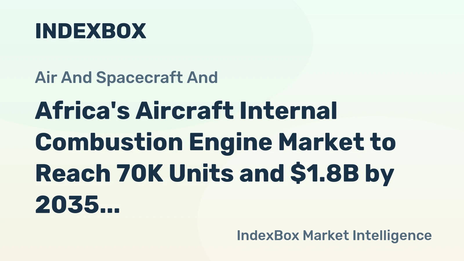 Africa's Aircraft Internal Combustion Engine Market to Reach 70K Units and $1.8B by 2035