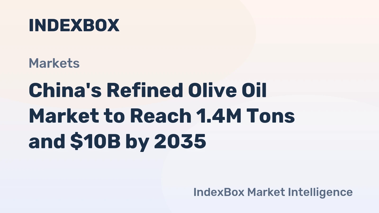 China's Refined Olive Oil Market to Reach 1.4M Tons and $10B by 2035